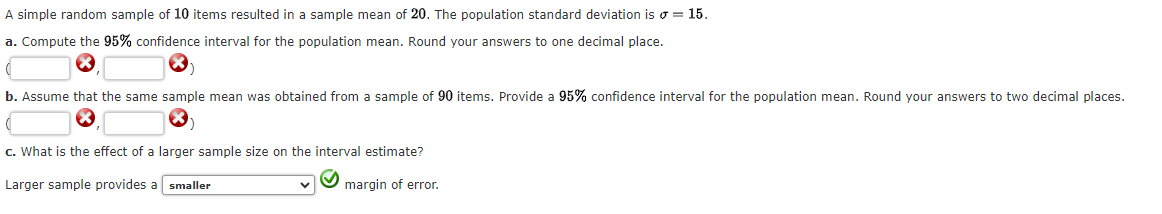 Solved simple random sample of 10 items resulted in a sample | Chegg.com