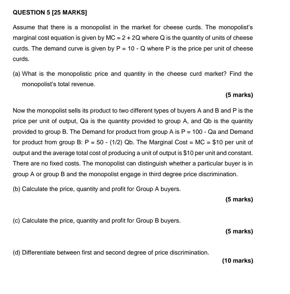 Solved QUESTION 5 [25 MARKS] Assume that there is a | Chegg.com
