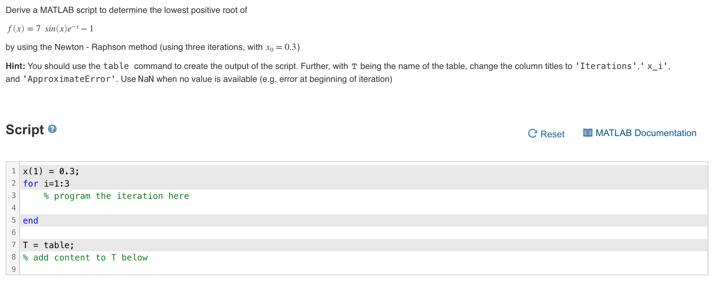 Solved Derive a MATLAB script to determine the lowest | Chegg.com