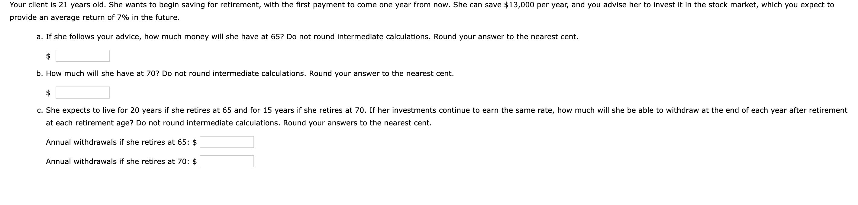 Solved provide an average return of 7% in the future. a. If | Chegg.com