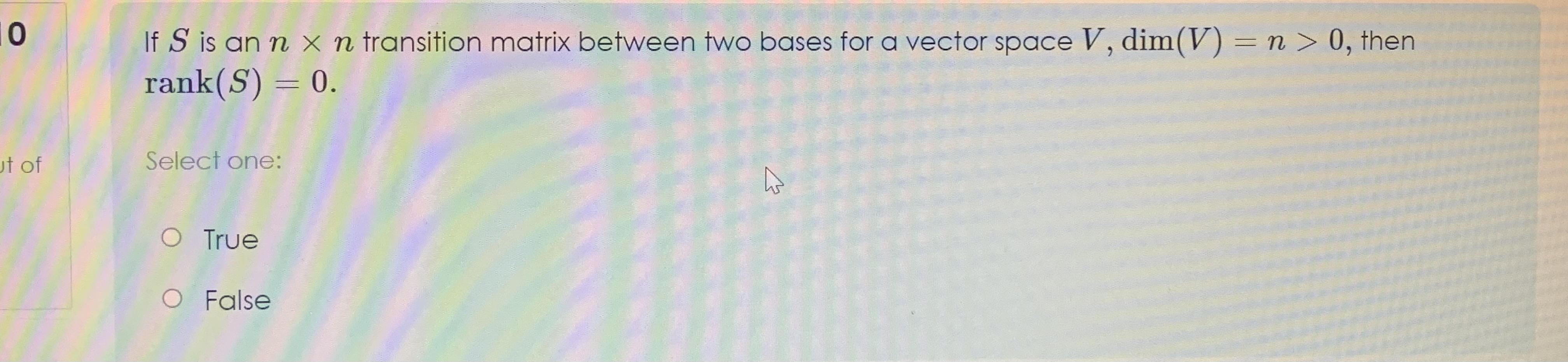 Solved If S ﻿is an n×n ﻿transition matrix between two bases | Chegg.com