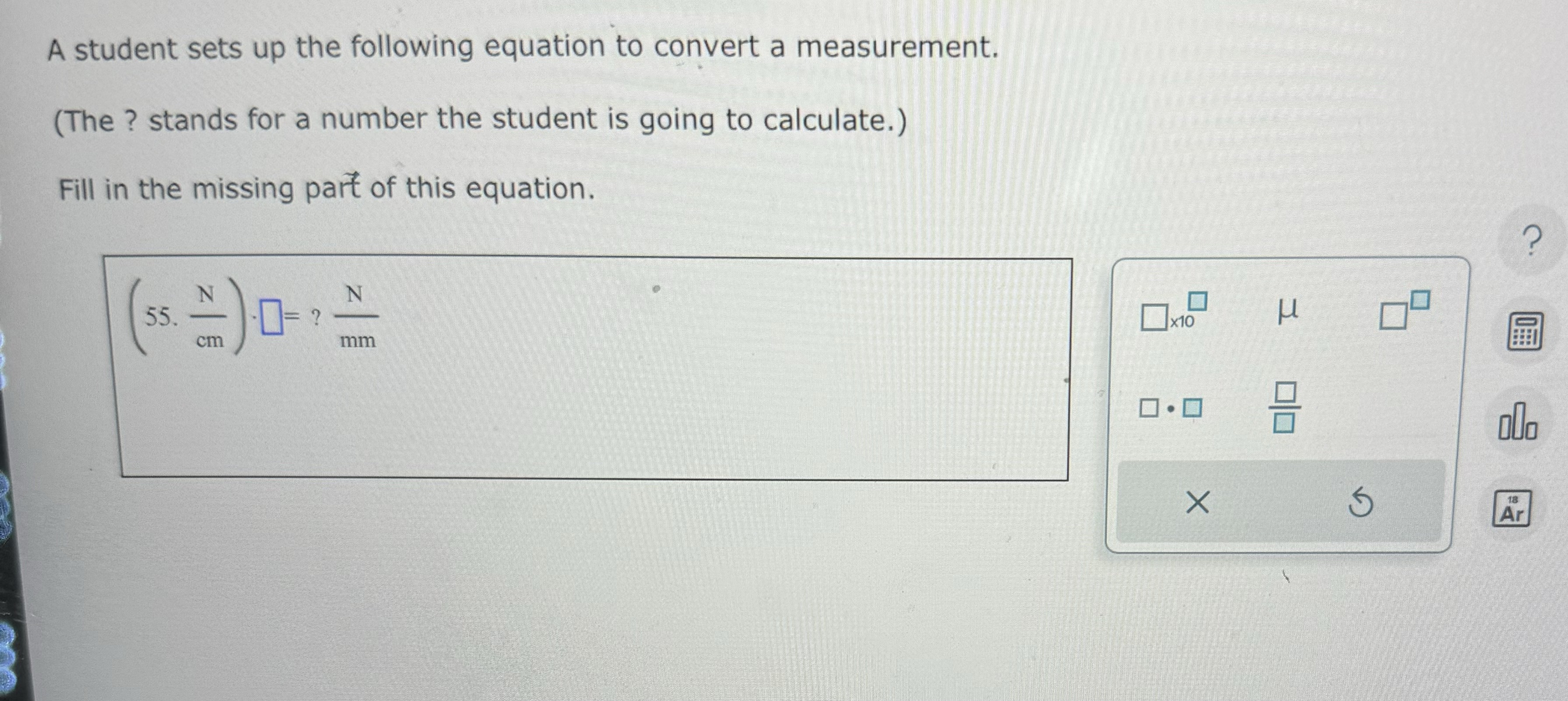 Solved A student sets up the following equation to convert a | Chegg.com