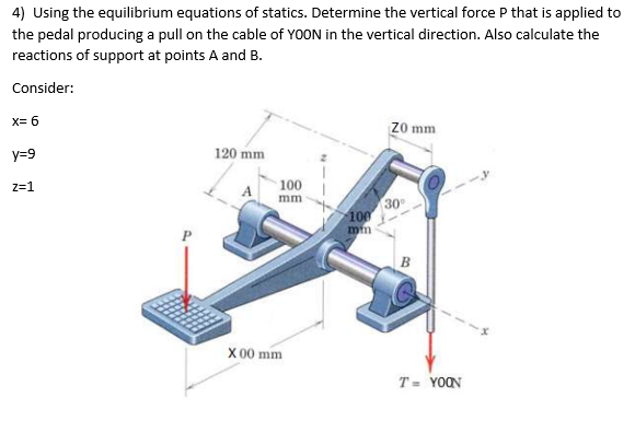 Solved 4) Using the equilibrium equations of statics. | Chegg.com