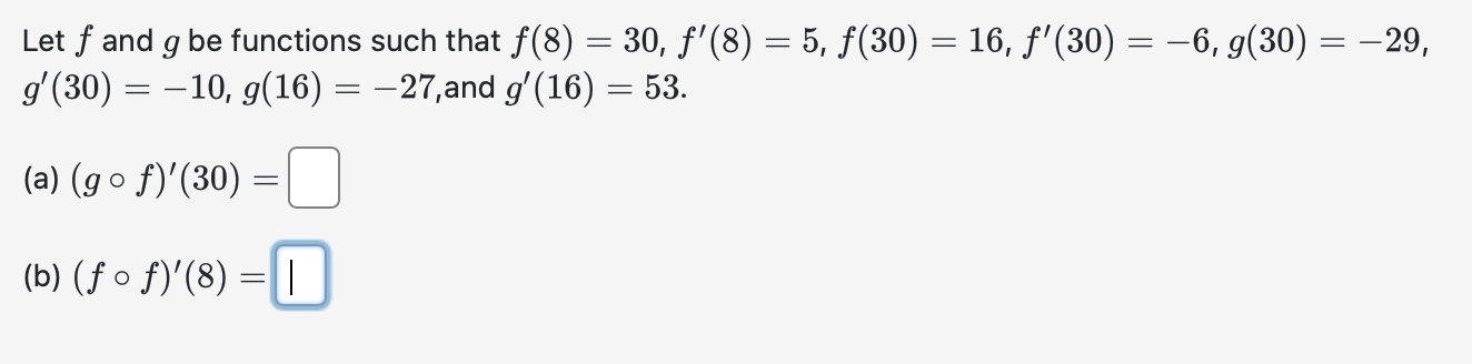 Solved Let f and g be functions such that | Chegg.com