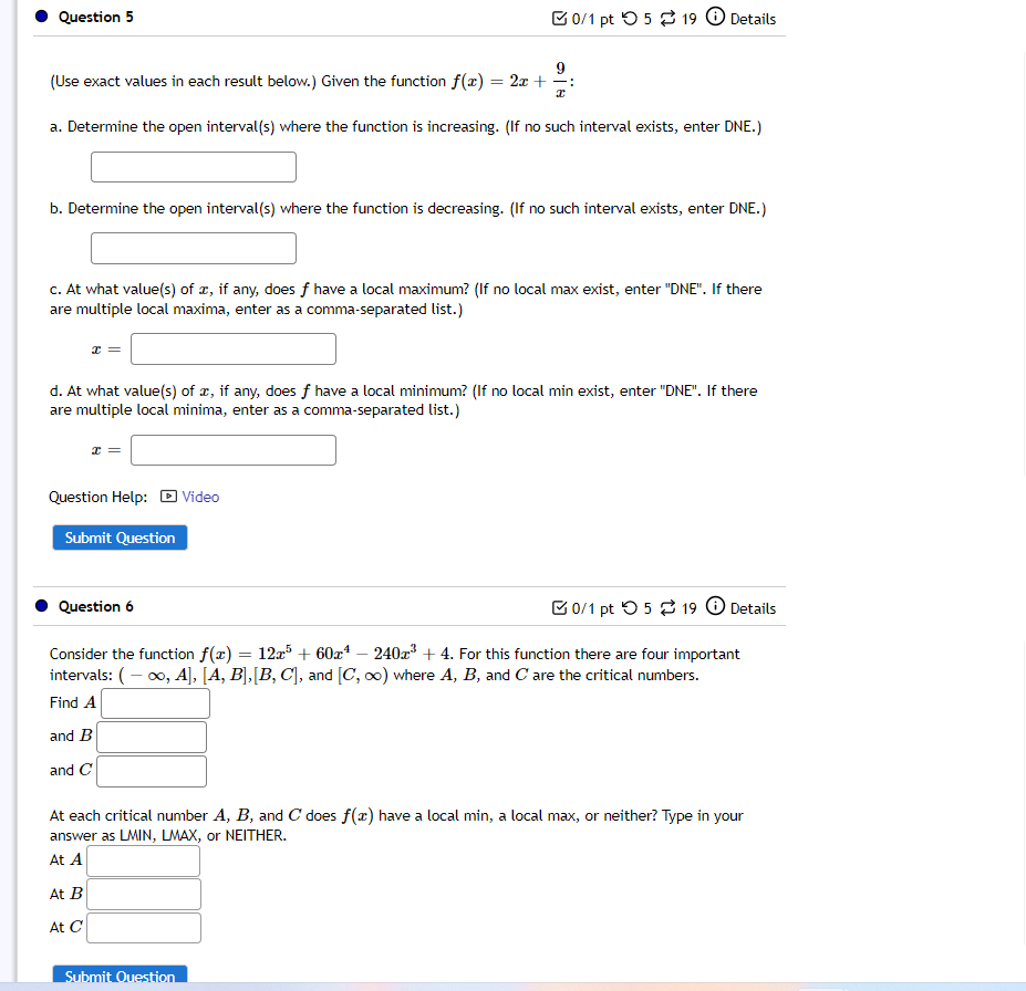 Solved (Use exact values in each result below.) Given the | Chegg.com