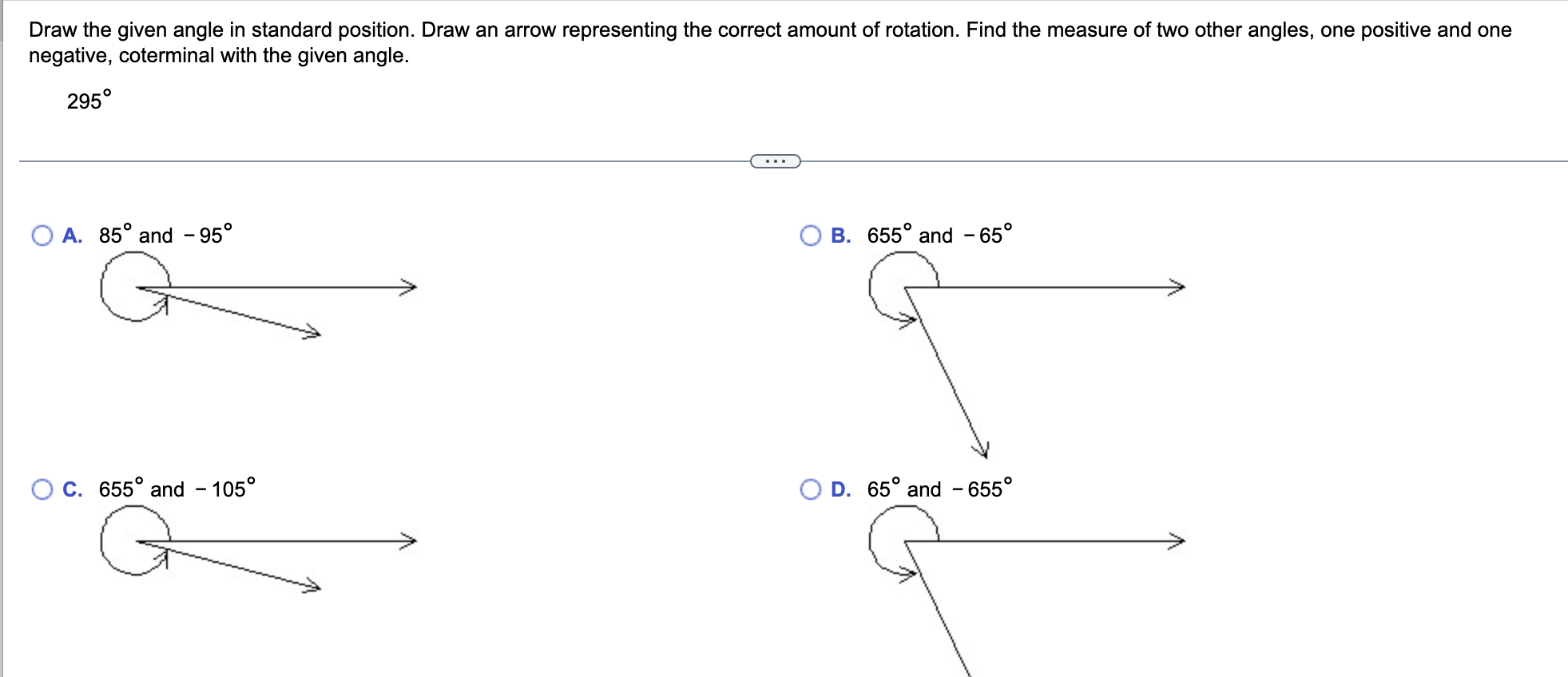 Solved Draw the given angle in standard position. Draw an | Chegg.com