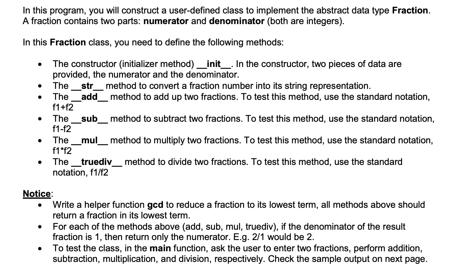Solved In this program, you will construct a user-defined | Chegg.com
