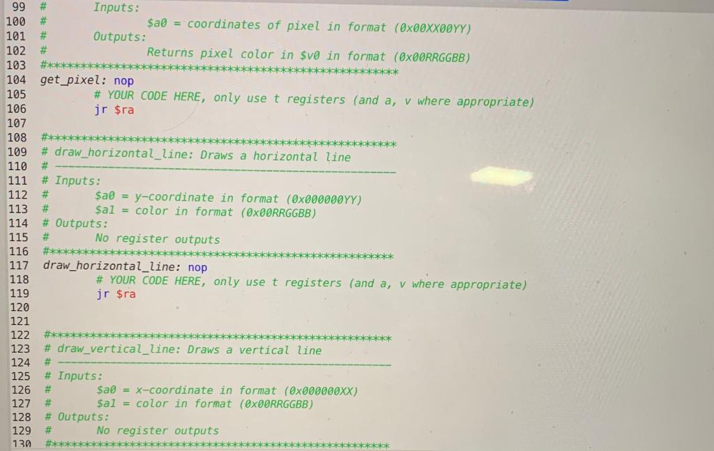 I need help creating a graphic image on MARS bitmap | Chegg.com