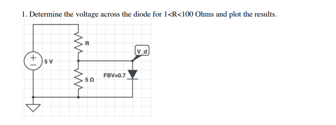 Solved 1. Determine the voltage across the diode for 1 | Chegg.com
