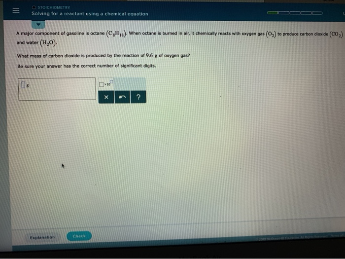 Solved Ostoichiometry Solving For A Reactant Using A 4602
