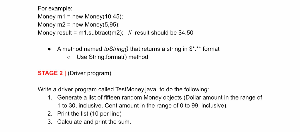 Solved Design a class named Money. The class contains: The | Chegg.com
