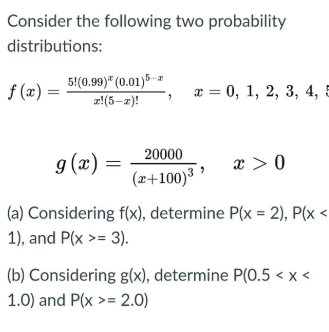 Solved Consider the following two probability distributions: | Chegg.com