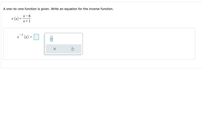Solved A one-to-one function is given. Write an equation for | Chegg.com