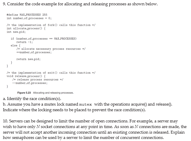 Solved 9. Consider the code example for allocating and | Chegg.com