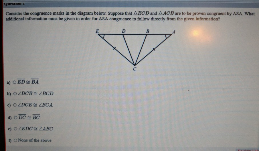 Solved Consider the congruence marks in the diagram below. | Chegg.com