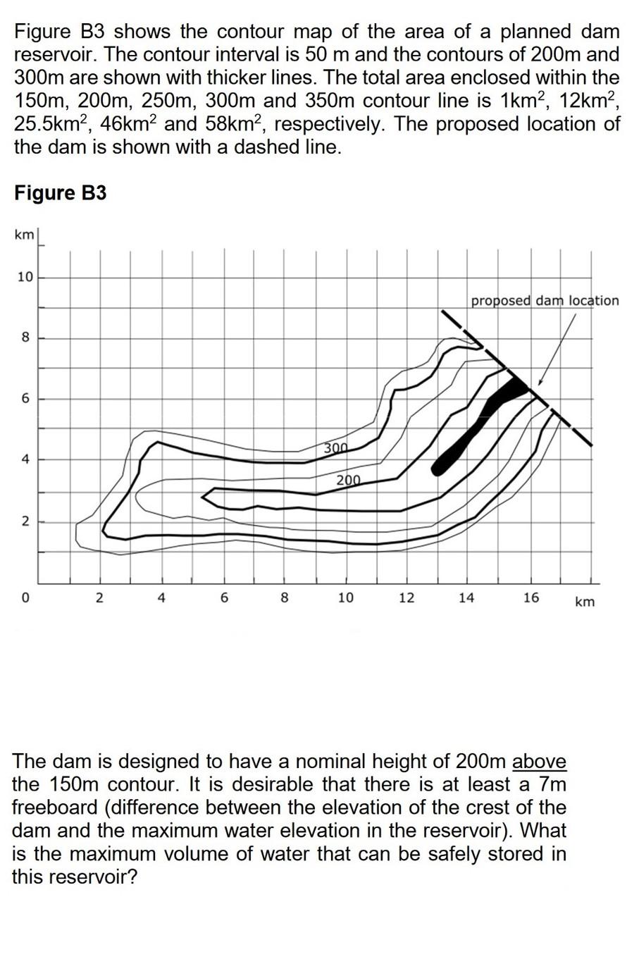 Solved Figure B3 shows the contour map of the area of a | Chegg.com