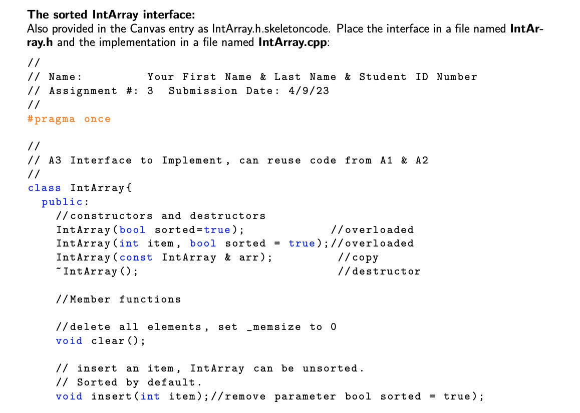 Solved Implement All The Methods Shown In The Inteface On 