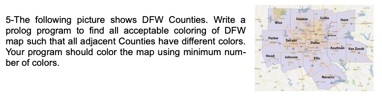 Paris 5-The following picture shows DFW Counties. | Chegg.com
