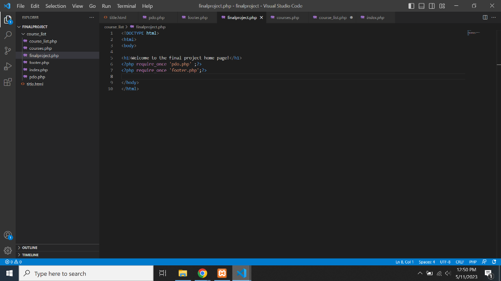 Solved What should I write down for the php files to make my | Chegg.com
