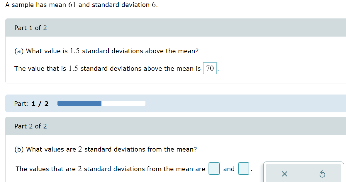 Solved A Sample Has Mean 61 ﻿and Standard Deviation 6 Part