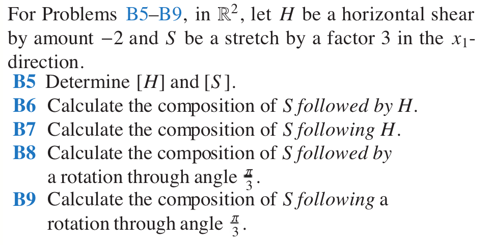 Solved For Problems B5-B9, in R2, let H be a horizontal | Chegg.com