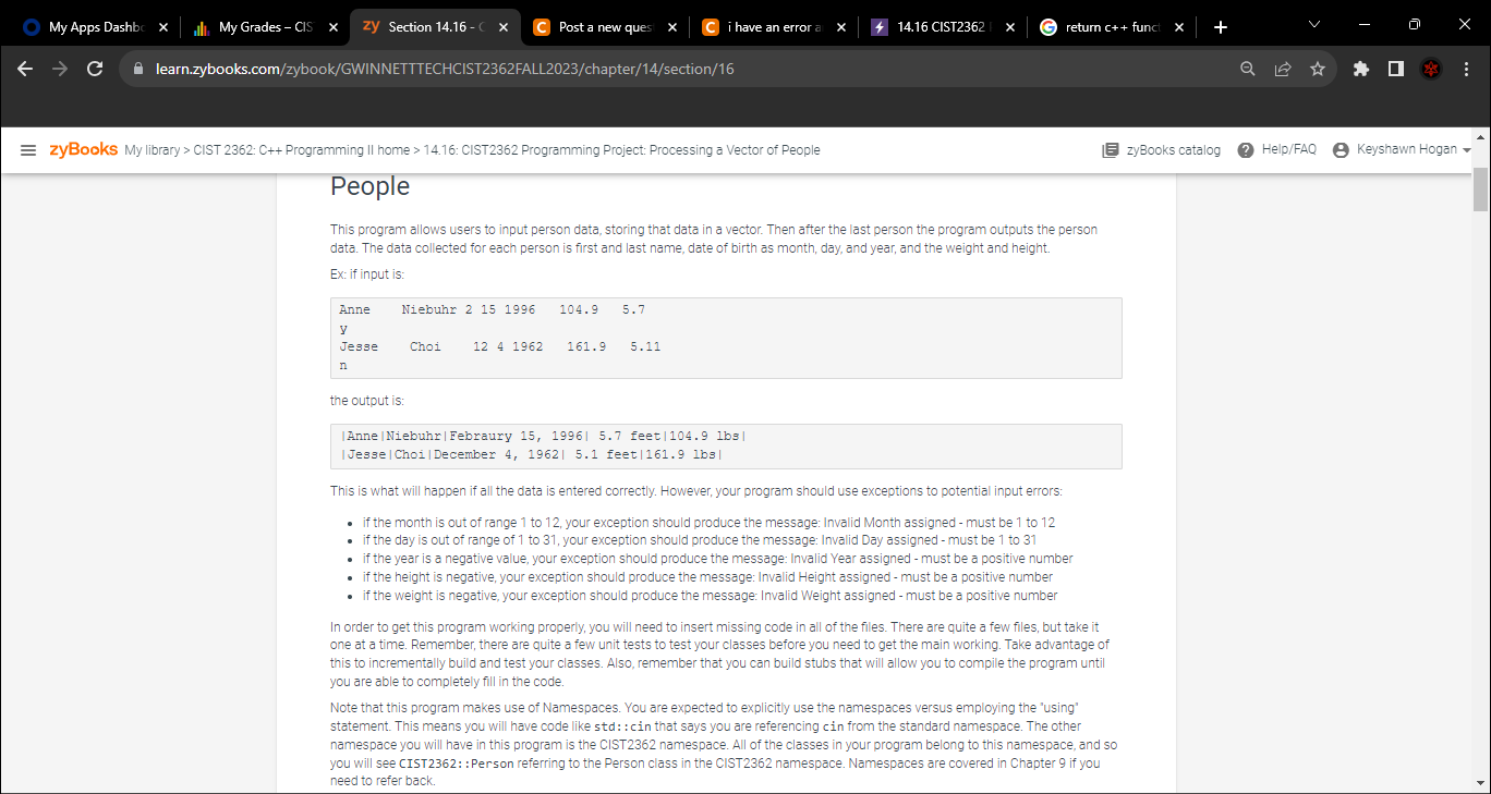 Solved This program allows users to input person data, | Chegg.com