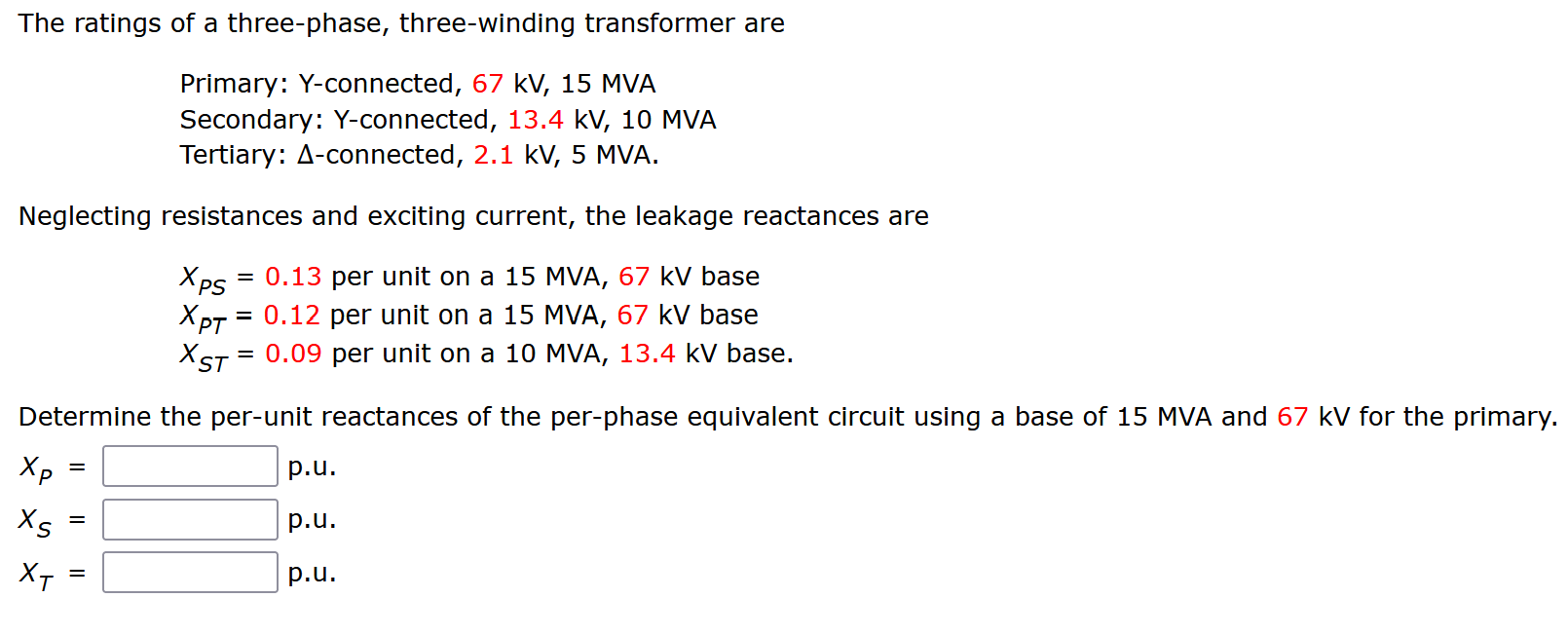 Solved The ratings of a three-phase, three-winding | Chegg.com