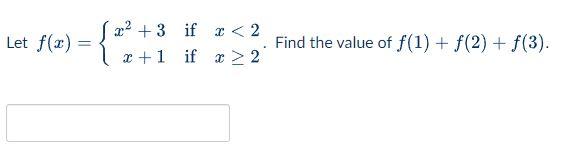 Solved Let f(x)={x2+3x+1 if x