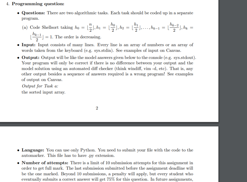 Solved 4. Programming question: • Questions: There are two | Chegg.com