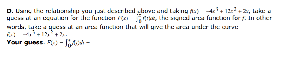 Solved = 1. Let y = f(x) = x2. Then consider the signed area | Chegg.com