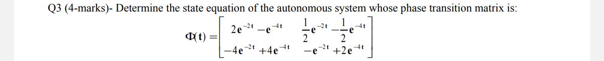 Solved Q3 (4-marks)- ﻿Determine the state equation of the | Chegg.com