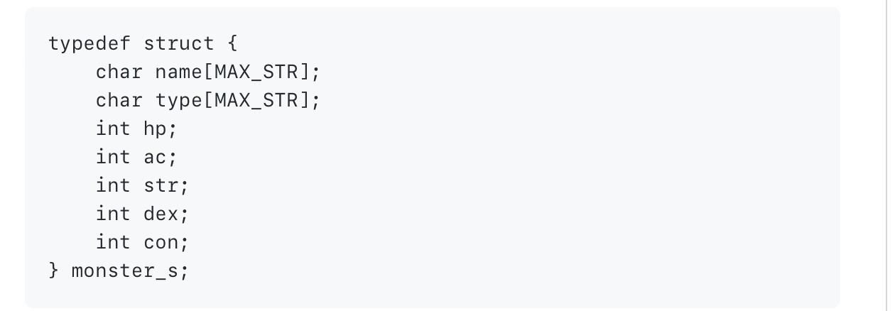 Solved Create a function print_monsters in utils.c which | Chegg.com