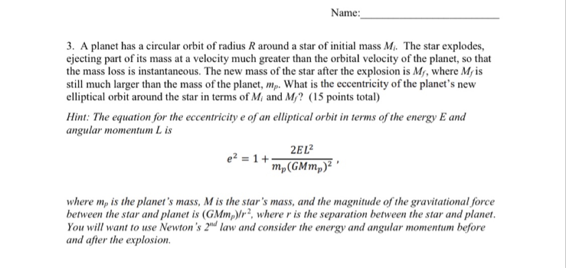Solved Name 3 A Planet Has A Circular Orbit Of Radius R Chegg solved-name-3-a-planet-has-a-circular-orbit-of-radius-r-chegg