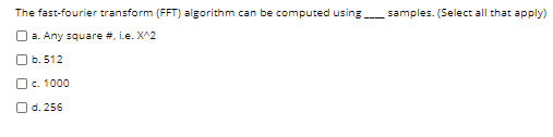 Solved The fast-fourier transform (FFT) algorithm can be | Chegg.com