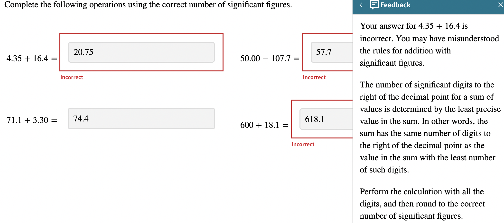 Solved Complete the following operations using the correct | Chegg.com
