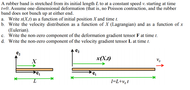 A rubber band is stretched from its initial length L | Chegg.com