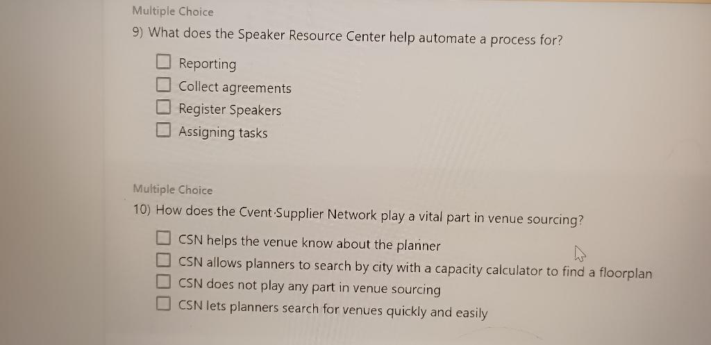 Solved Single choice 3) What are some types of events Cvent | Chegg.com