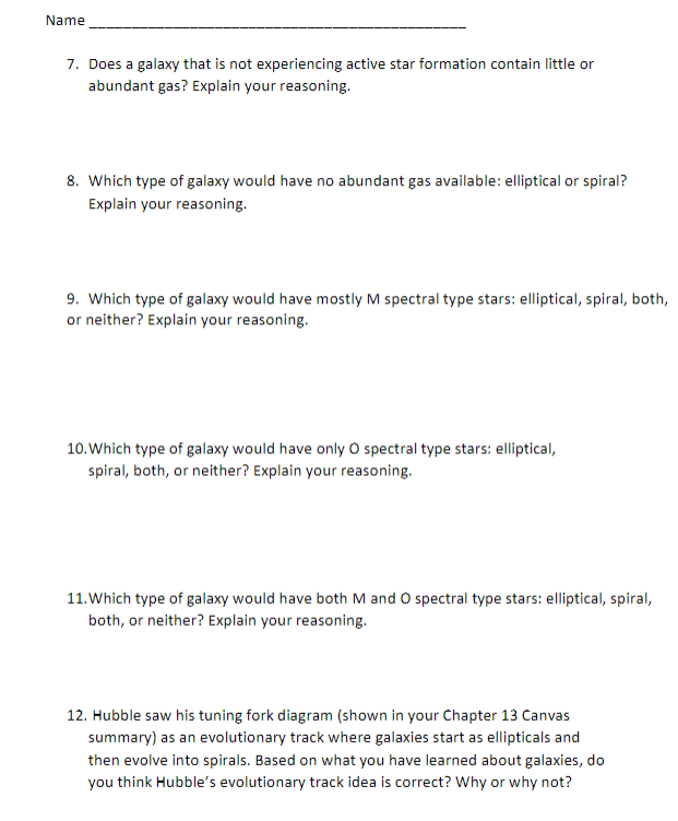 Solved Galaxy Classification Participation Exercise Adapted | Chegg.com