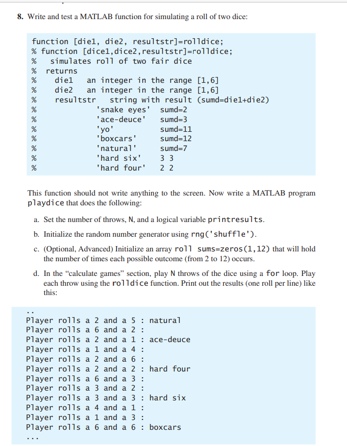 Solved MATLAB - short problem but with example displays - | Chegg.com