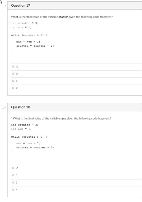 Solved Question 1 What Is The Final Value Of The Variable 