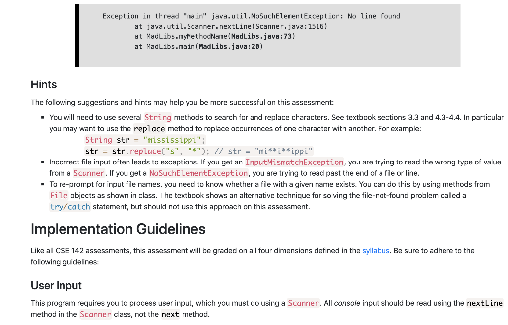 Solved Assessment 6: MadLibs Objectives This assignment will | Chegg.com