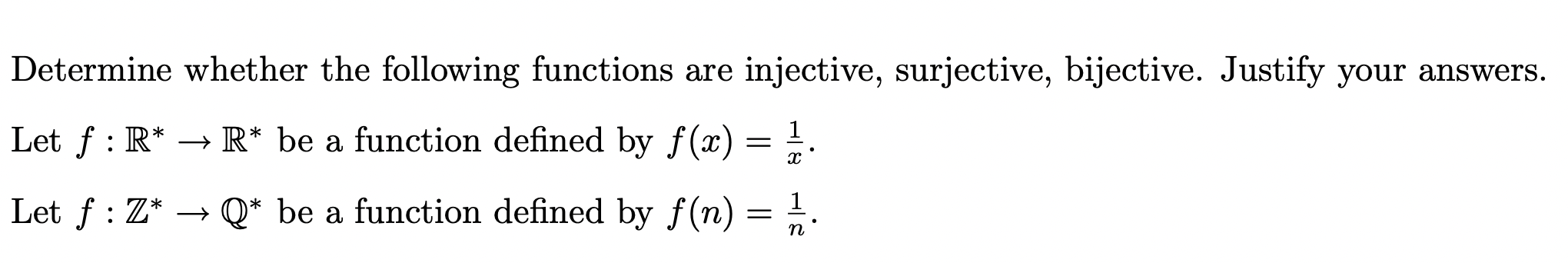 Solved Determine whether the following functions are | Chegg.com