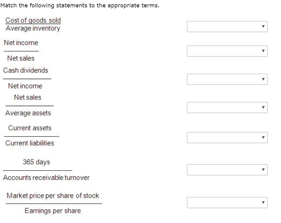 Match the following statements to the appropriate | Chegg.com Match the following statements to the appropriate | Chegg.com