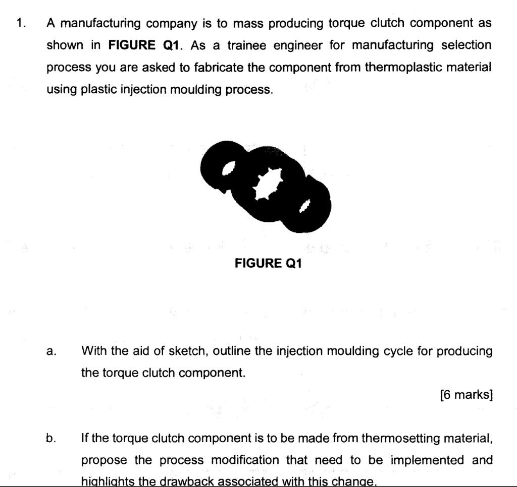 Solved A manufacturing company is to mass producing torque | Chegg.com