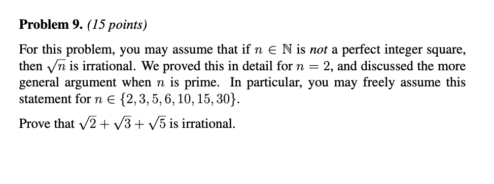 Solved Problem 9. (15 points) For this problem, you may | Chegg.com Solved Problem 9. (15 points) For this problem, you may | Chegg.com