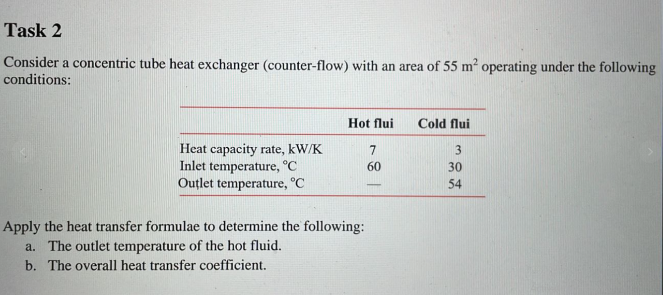 Solved Consider a concentric tube heat exchanger | Chegg.com