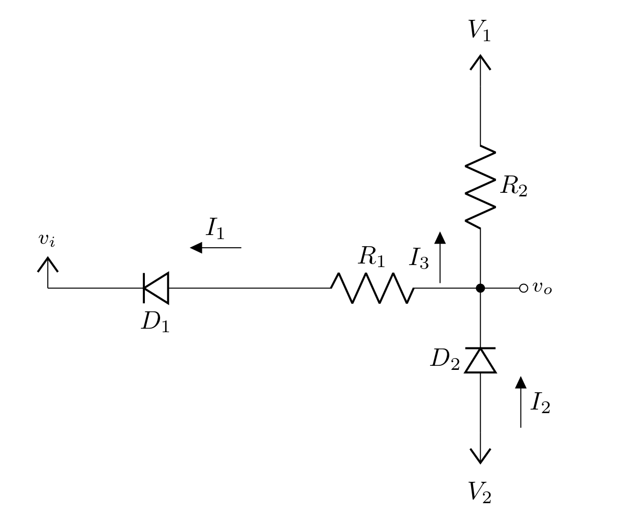 Solved Assuming D1 is ON and D2 is OFF, find I1 , I2 , I3 , | Chegg.com