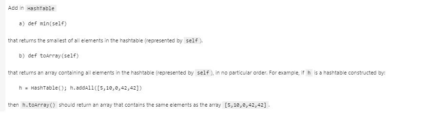 Solved Add In Hashtable A Def Minself That Retums The 