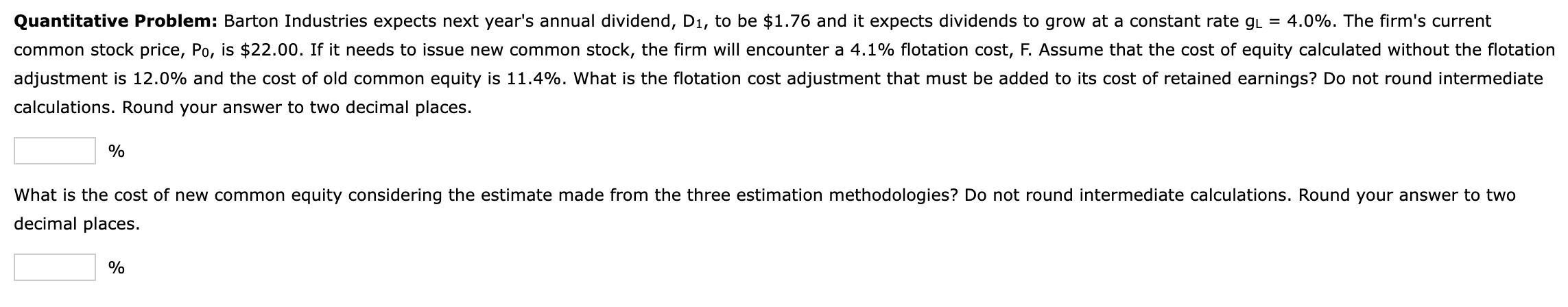 Solved finance problem. | Chegg.com