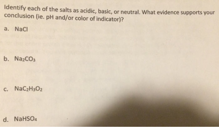 Solved Identify each of the salts as acidic, basic, or | Chegg.com